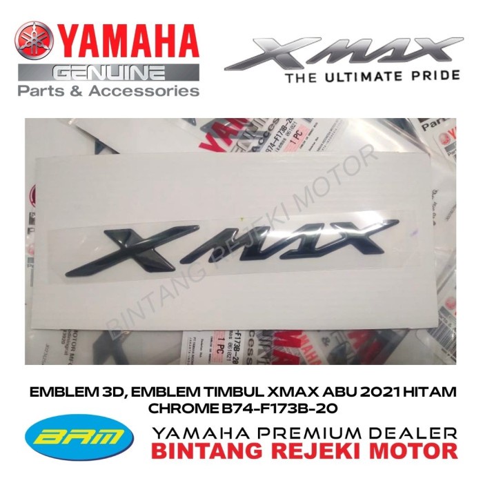 YAMAHA 3D EMBLEM, XMAX RAISED EMBLEM GREY 2021 BLACK CHROME B74-F173B ...