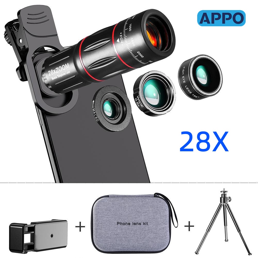 HD Phone Camera Lens Kit 28X Telephoto zoom Wide-angle Macro Fisheye ...