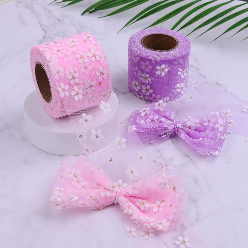 6cm Wide 5 Yards Long Colorful Offset Printing with Gold Dots Small ...