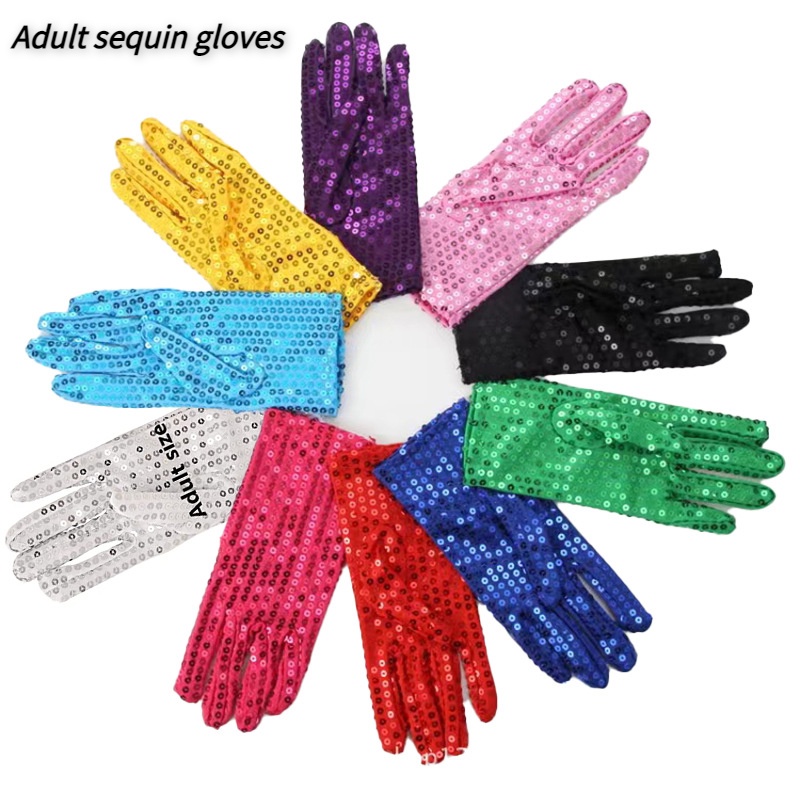 New Adult Double-sided Sequins Stage Gloves Night Dance Performance ...