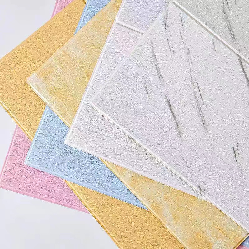 3D Wall paper Dinding adhesive Stone Foam Wallpaper Stickers PE ...