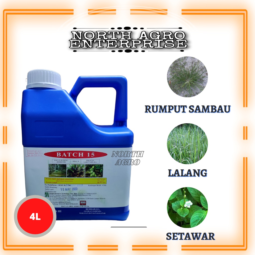 Batch 15 | Glufosinate Ammonium 13.5% | Racun Rumput dan Lalang | sama ...
