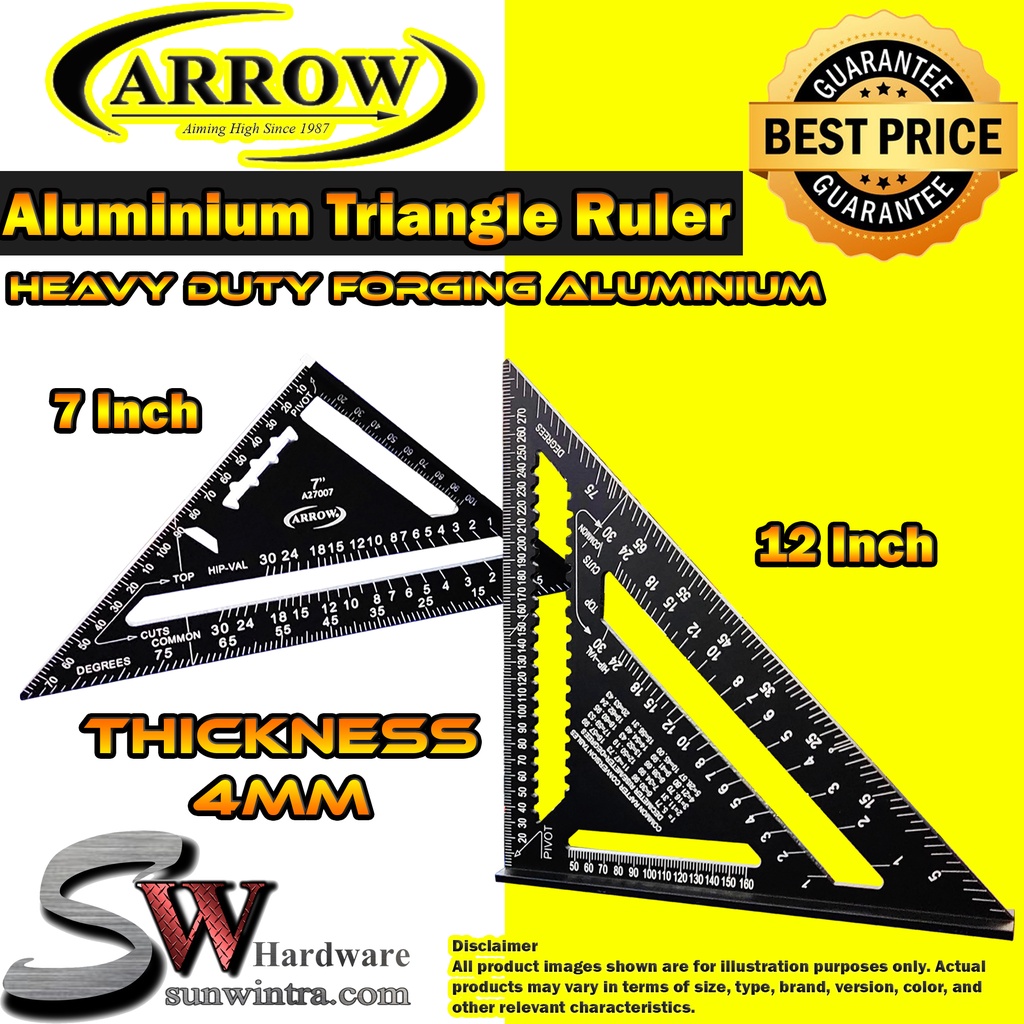 Arrow 7 Inch / 12 Inch Heavy Duty Casting/ Forging Aluminium Triangle ...