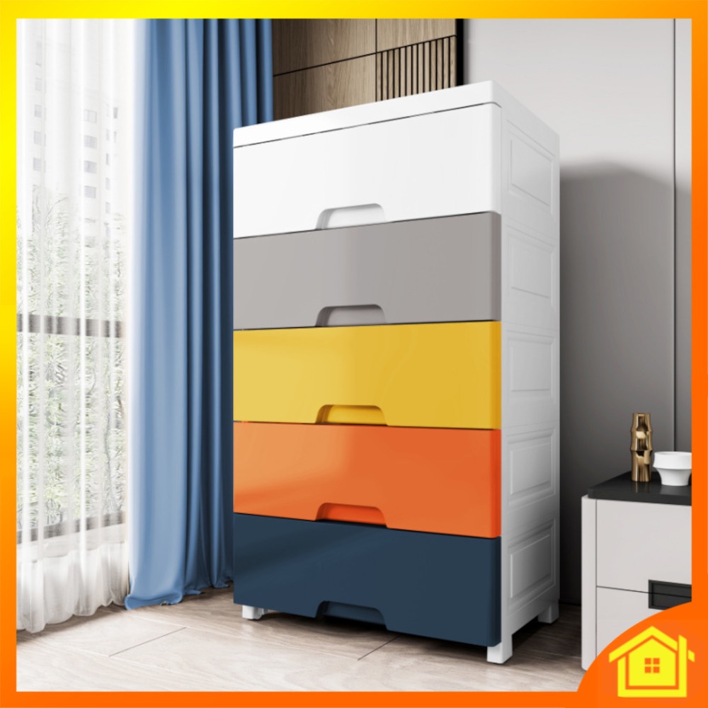 [OneHome] 5 Tier Organizer Rack Drawer Cabinet Wardrobe Clothes Wheel ...