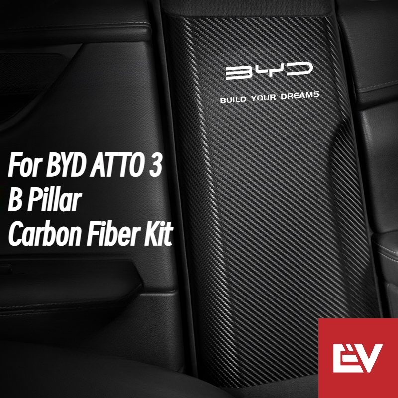 For BYD ATTO 3 Dolphin B-Pillar Carbon Fiber Pattern Kit Anti-Scratch ...