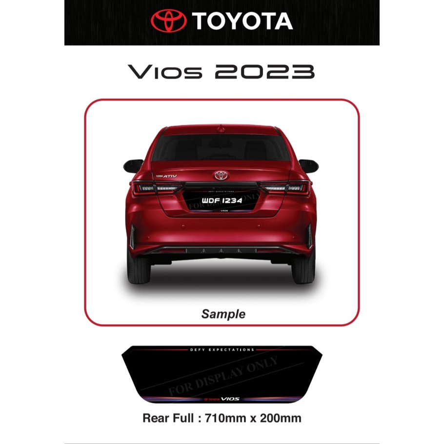 Toyota Vios 2023 Acrylic Kereta Plate Nombor Papan Belakang Penuh Logo ...