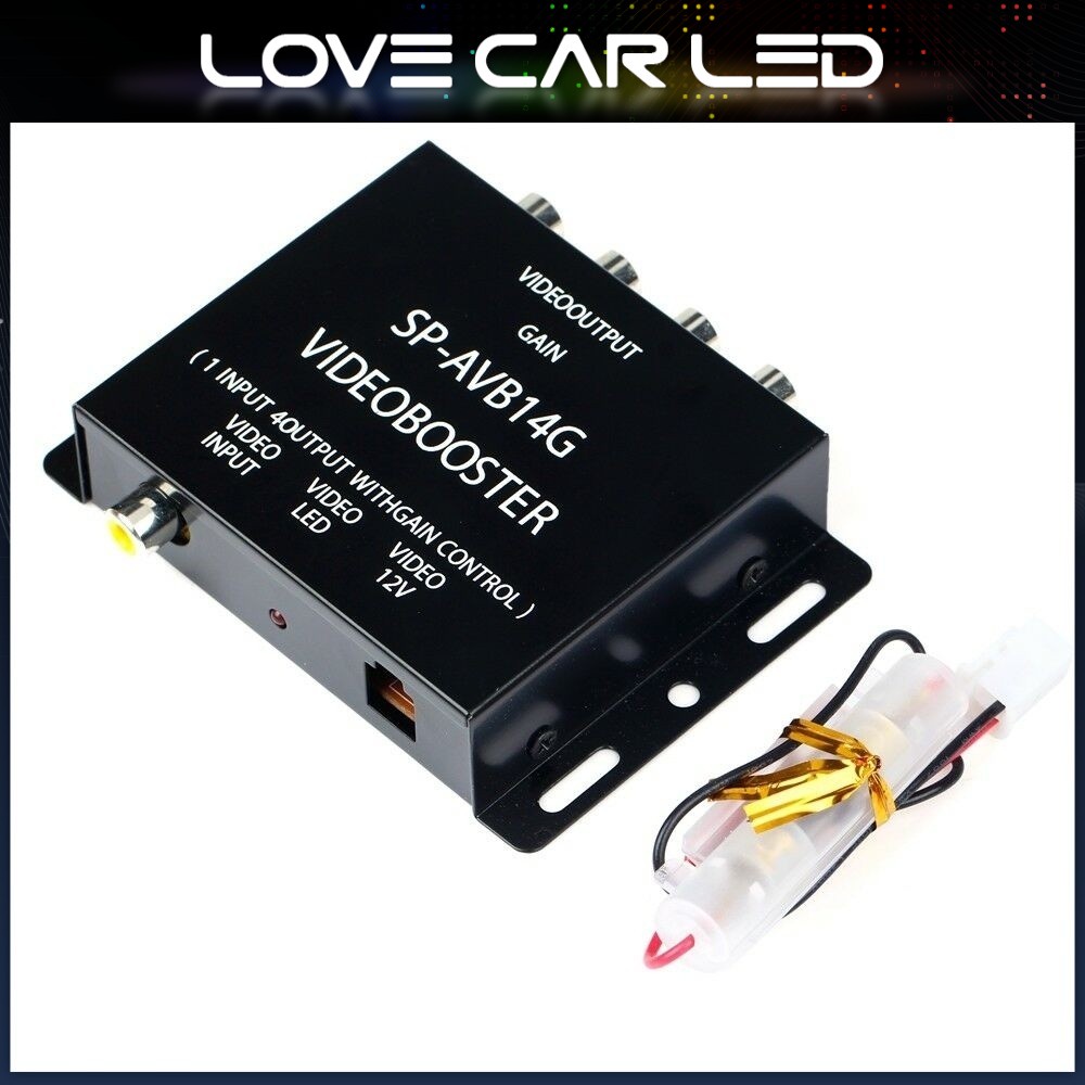 12V 1-4 RCA AV Video Amplifier Splitter Signal Booster for Car LCD DVD ...