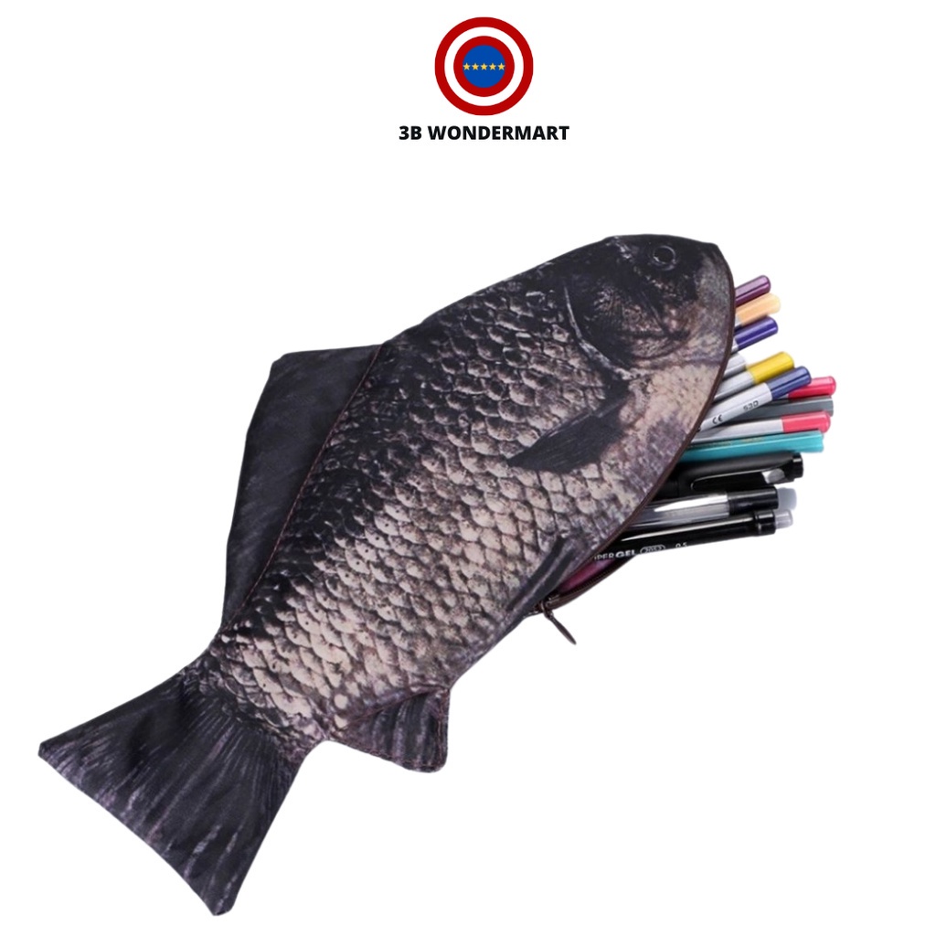 1Pc Creative Fish Shape Pencil Case Stationery Box Pencil Bag Coin ...