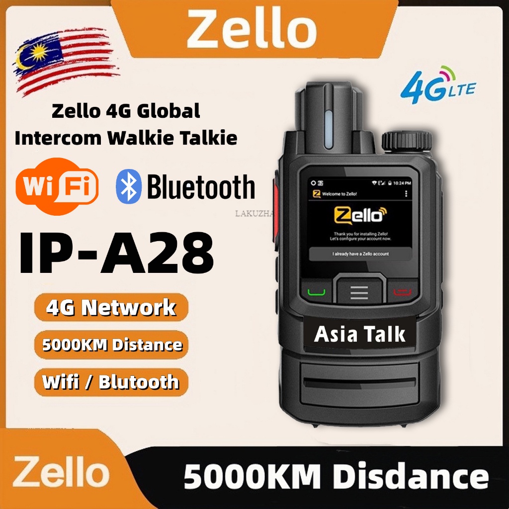 Ready Stock Malaysia 🇲🇾Murah Zello 4G IP-A28 5000KM Global Intercom ...
