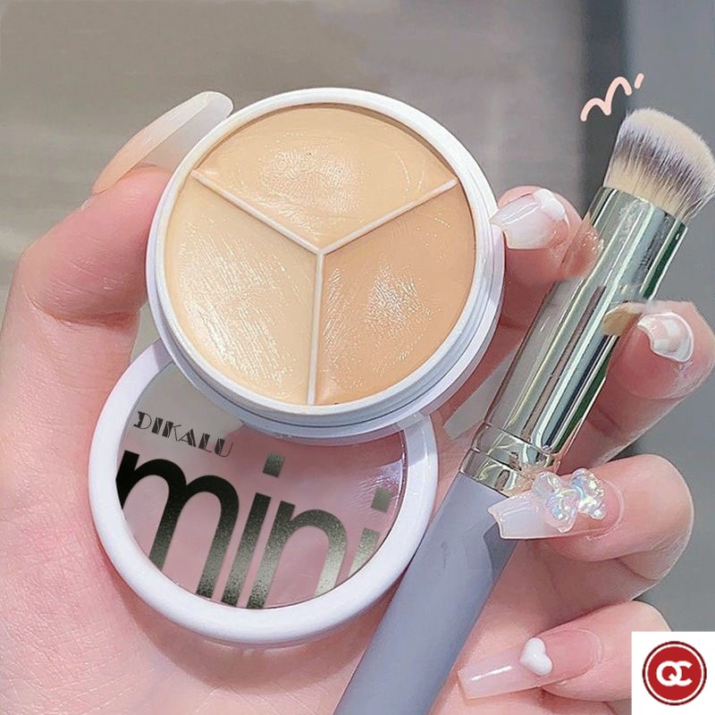 QC DIKALU Three-color Concealer Palette Cover Spots Acne Marks Dark Circles Natural Makeup ...