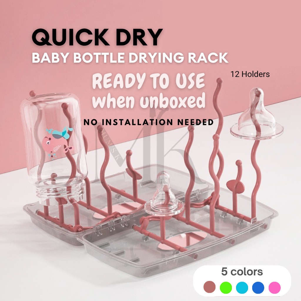 Mum's K Baby Milk Bottle Drying Rack Cup Holder Portable Set | Shopee ...