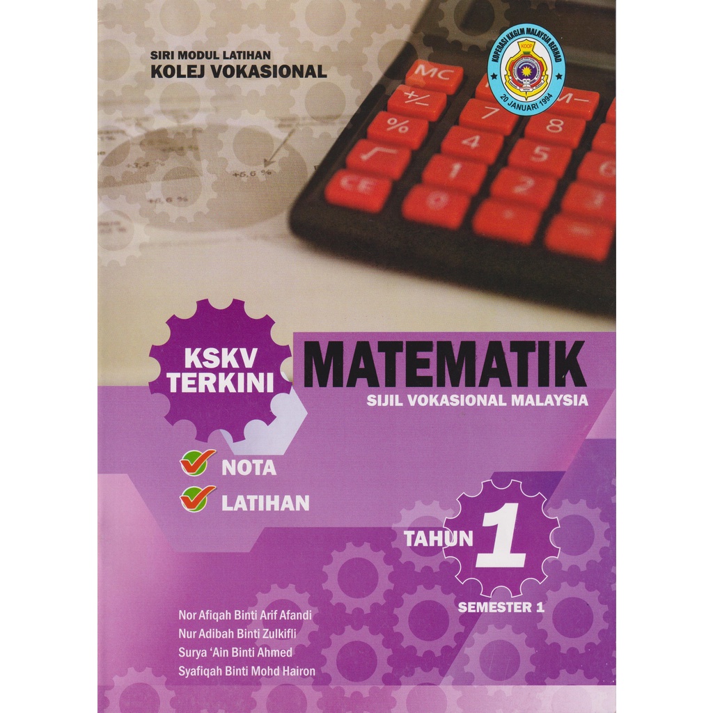 SIRI MODUL LATIHAN KOLEJ VOKASIONAL MATEMATIK TAHUN 1 SEMESTER 1 | Shopee Malaysia