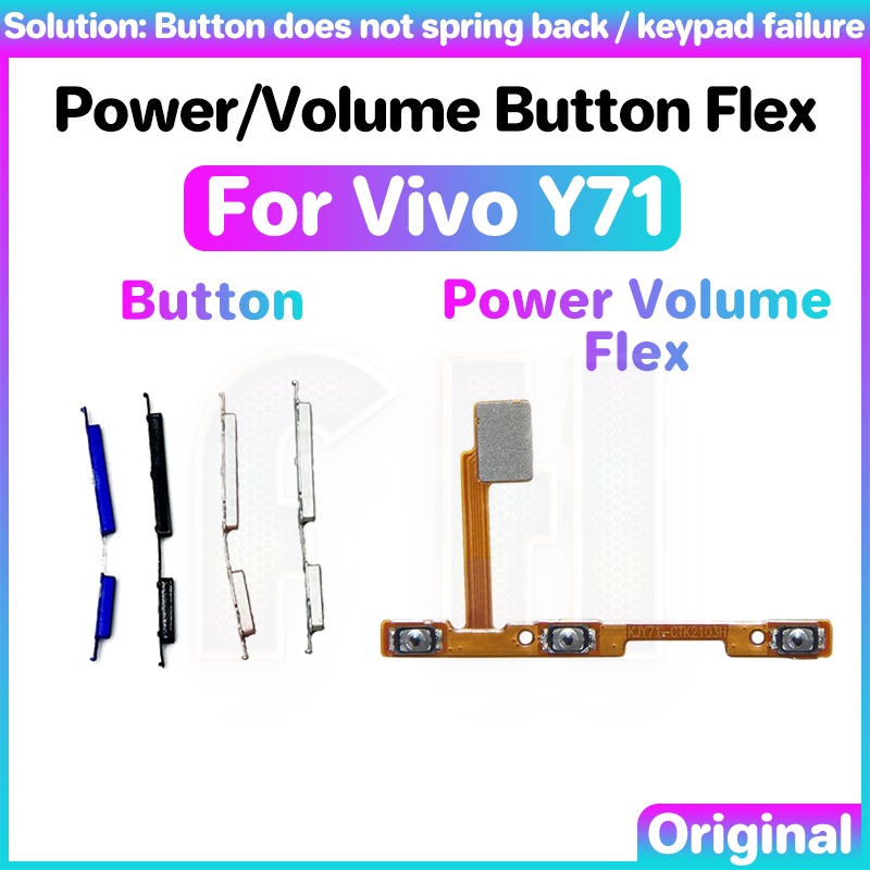 For Vivo Y71 Power volume button flex Side key Switch ON OFF Key Mute control Button Ribbon Flex ...