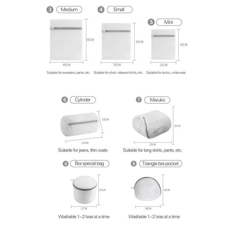 Mesh Laundry Bag Ziplock Clothes Washing Bag Laundry Net Bag Beg Dobi ...