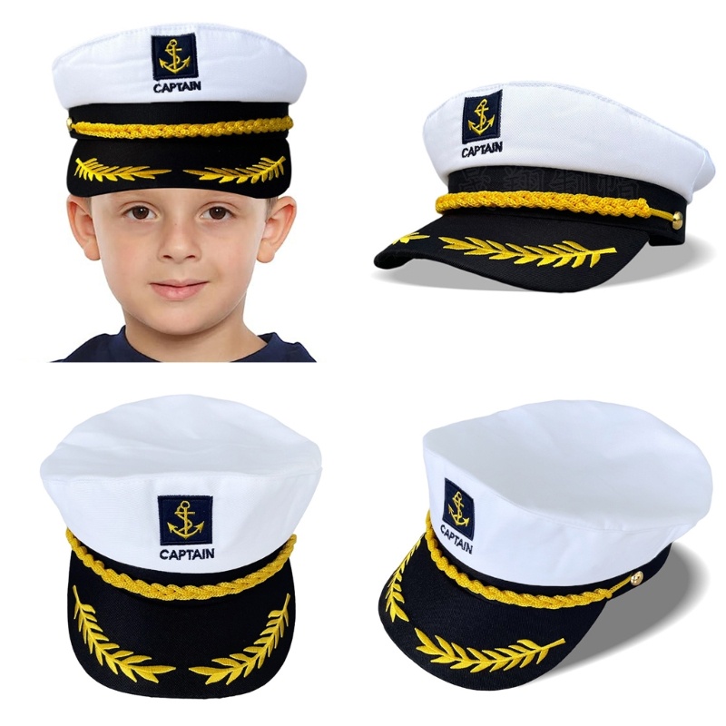 Winu Captain Hat Kids Sailor Hat Navy Hugh Hefner Adjustable Boat Cap ...