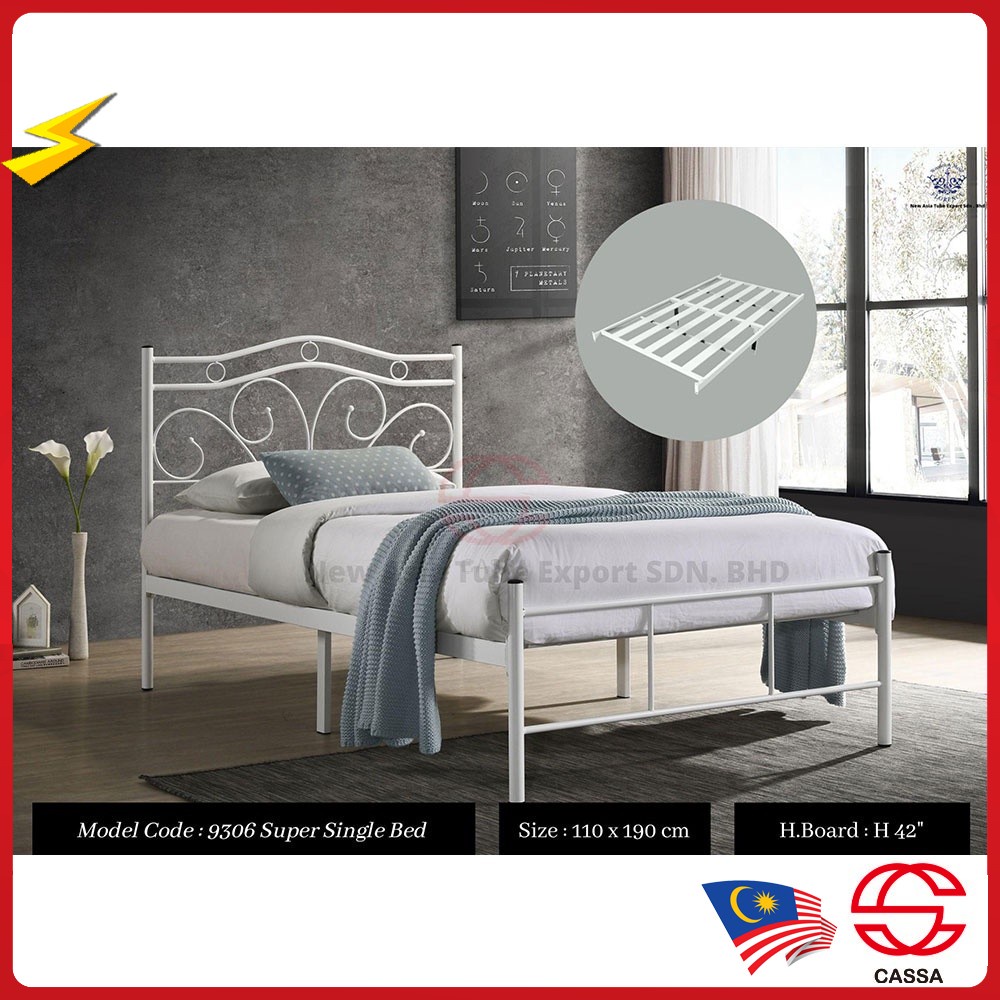 Cassa Single / Super Single Metal Bed Frame Single Bed Bedframe Iron ...