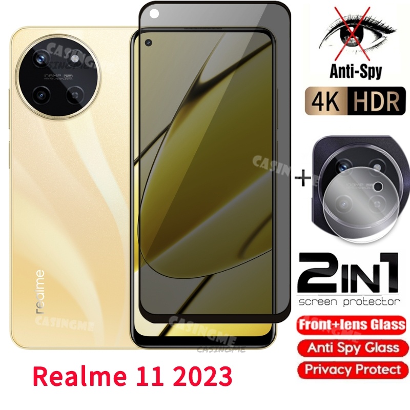 Realme 11 2023 Private Tempered Glass Anti-Spy Full Cover Screen ...