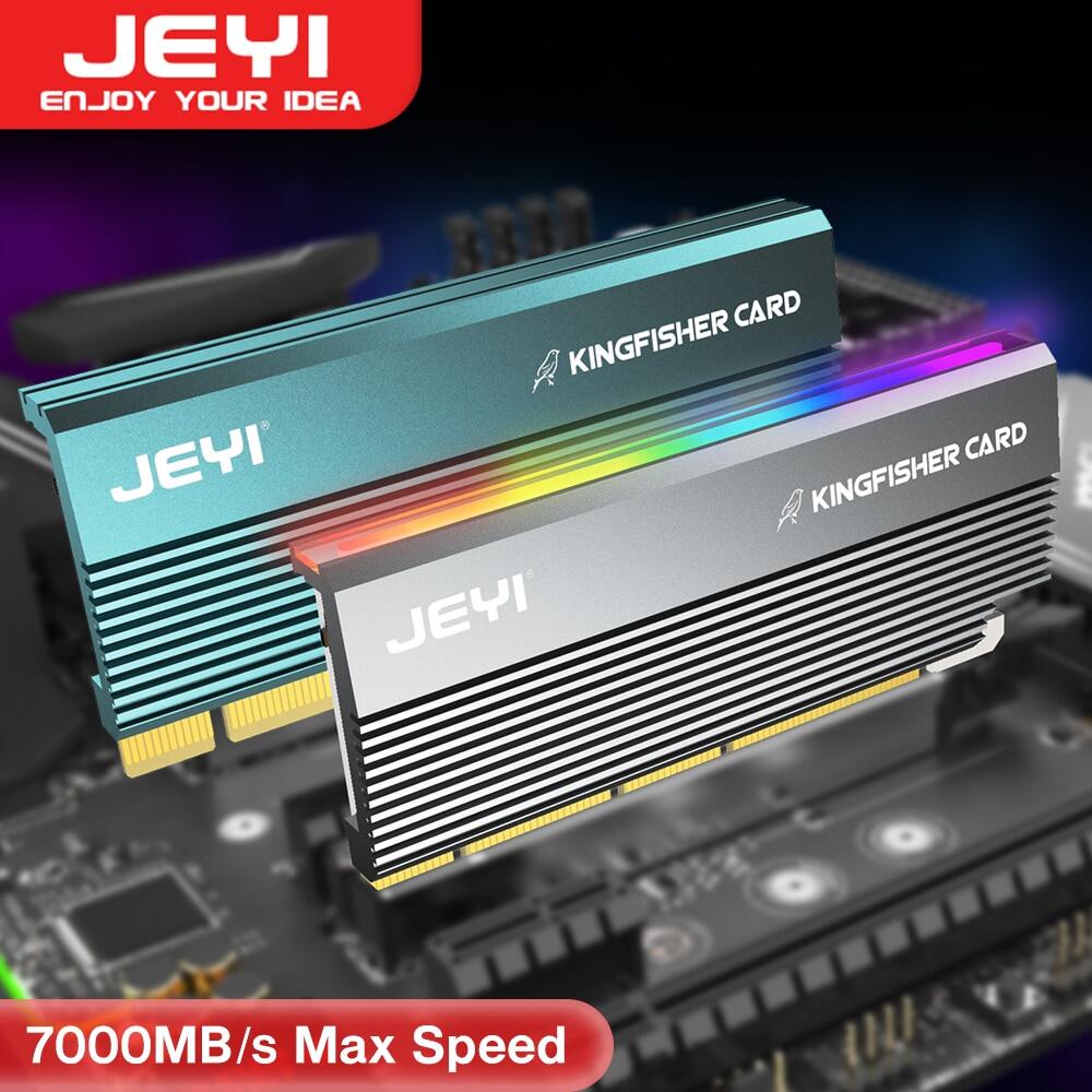 JEYI RGB PCIe 4.0 NVMe Adapter, PCIe to NVMe M.2 SSD Adapter Card with ...