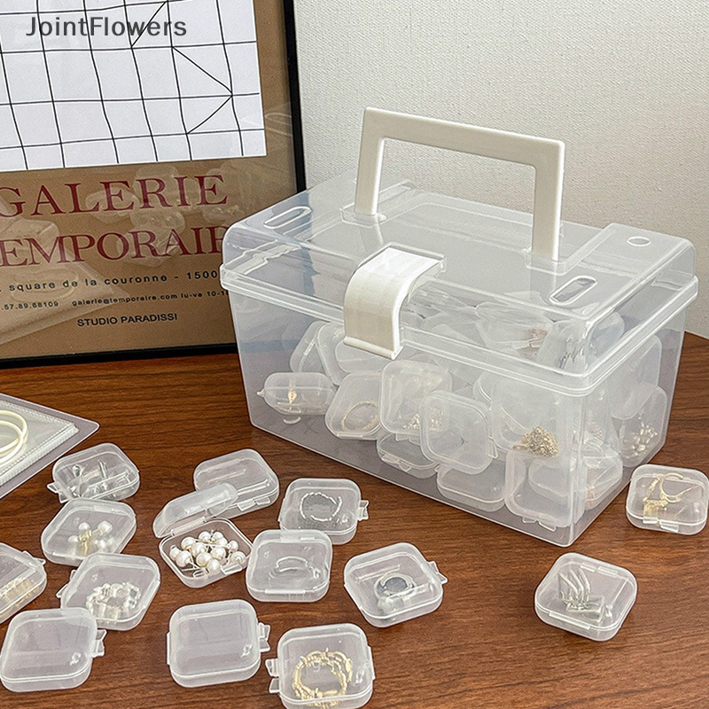 JSMY 10PCS Mini Storage Box Transparent Square Plastic Box Empty Case with Lid Jewelry Packaging ...