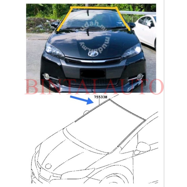 * TOYOTA ZGE20 WISH 2009-2013 FRONT WINDSCREEN MOULDING RUBBER/ GETAH ...