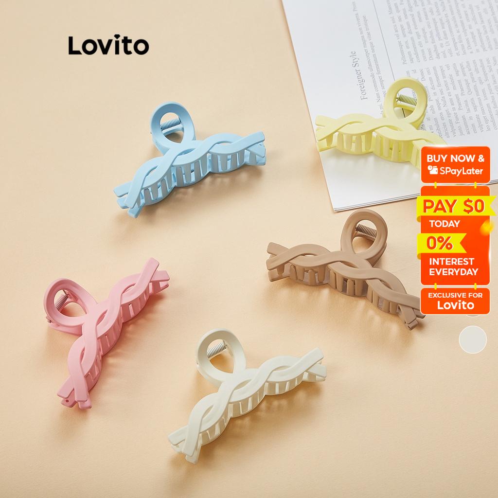 Lovito Elegant Plain Hollow Candy Color Korean Hair Clips L17M357 ...