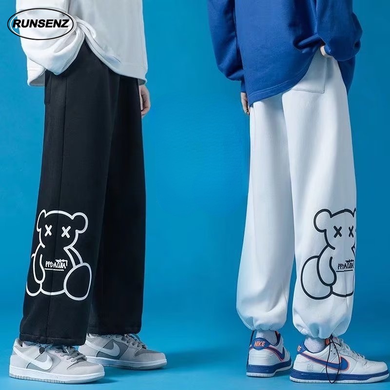 M-8XL Fashion Bear Sweatpants Men Plus Size Jogger Pants Thin Casual ...