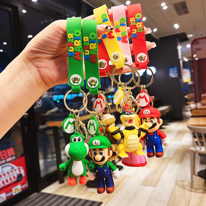 Super Mary Series Keychain Mario Bros Luigi Toad Yoshi Bowser Action ...
