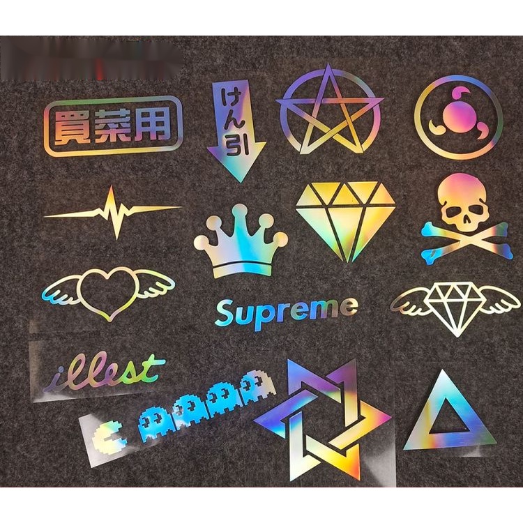 Latest General Creative Personality Car Sticker 7 Color Laser Stickers ...