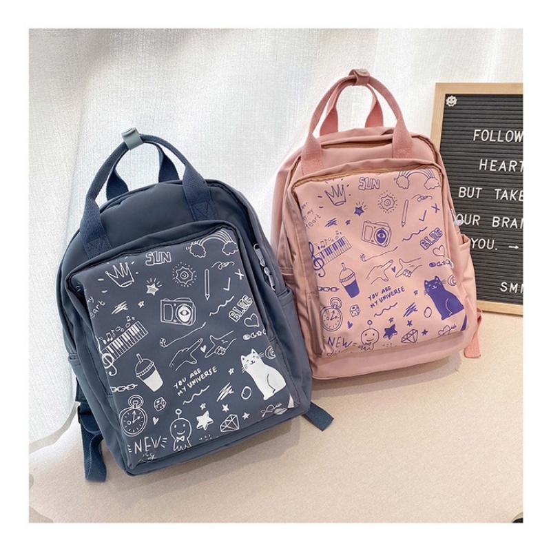 New Simple School Bag High School College Student Backpack Oxford Large ...