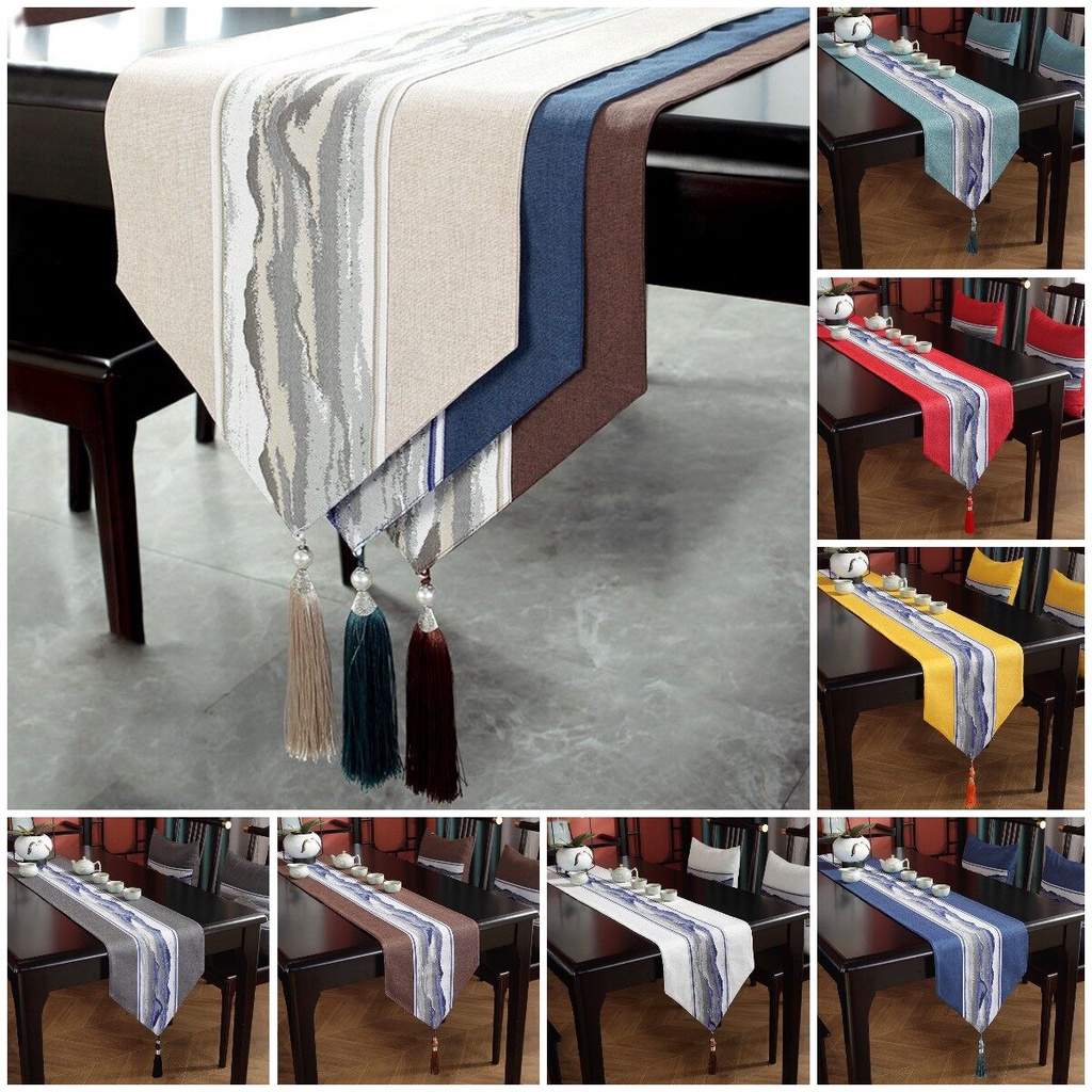 Chinese Style Table Runner Solid Linen Cotton Table Cover Waterproof ...