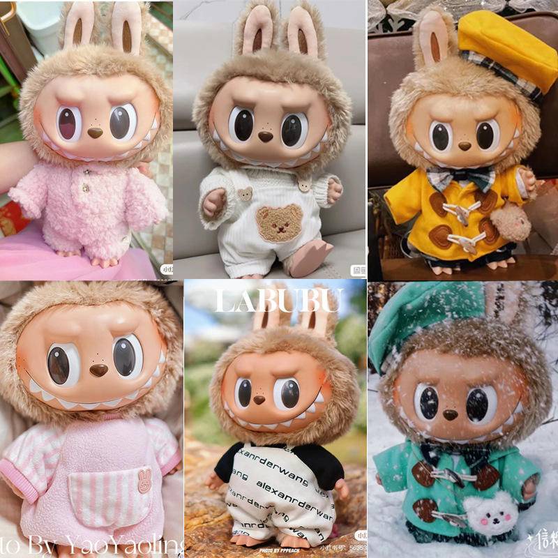[Ready Stock] Cartoon Plush Doll Labubu Time to chill Clothes Christmas ...