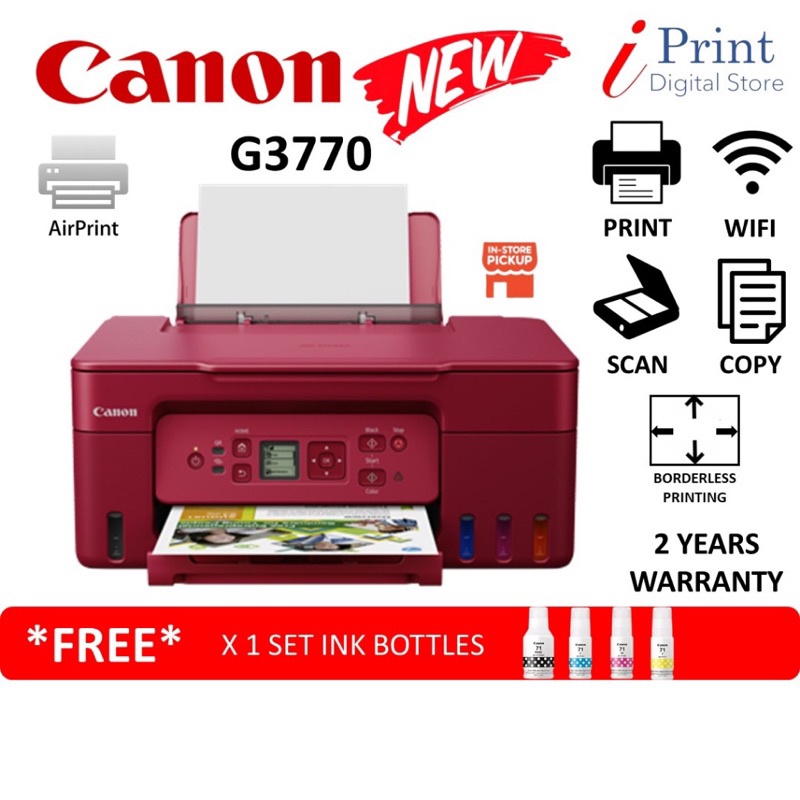 CANON PIXMA G3770 PRINTER ALL-IN-ONE PRINTER HIGH VOLUME PRINTING [NEW ...