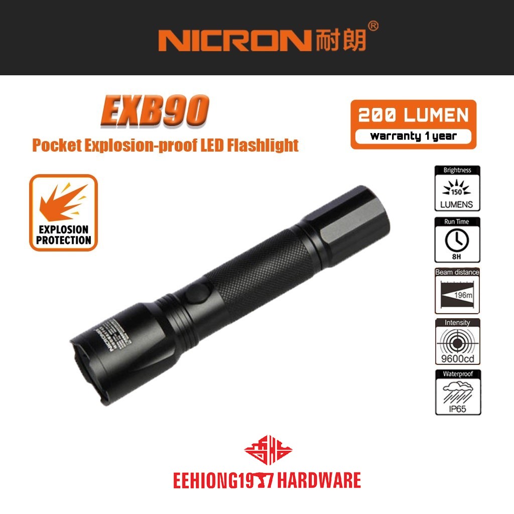 NICRON EXB90 Rechargeable Explosion Proof Aluminium Portable Work ...
