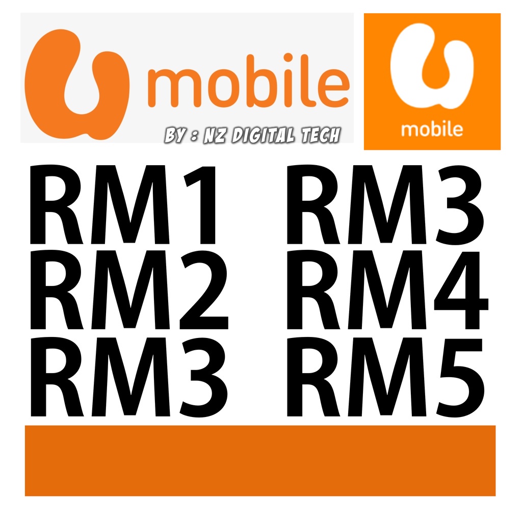 RM1 RM2 RM3 RM4 RM5 Umobile U Mobile - Nilai Rendah Murah Cheap ( Topup Top up Reload - Instant ...
