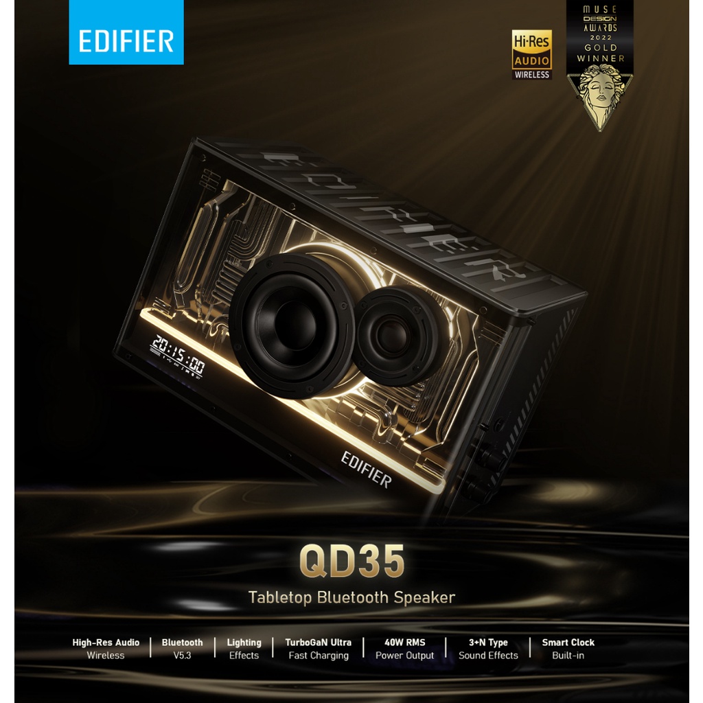 Edifier QD35 Tabletop Bluetooth Speaker | 35W GaN charger | AUX In ...