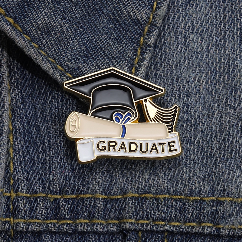 Graduation Season Enamel Pin Brooches Academic Cap Brooch Badges ...