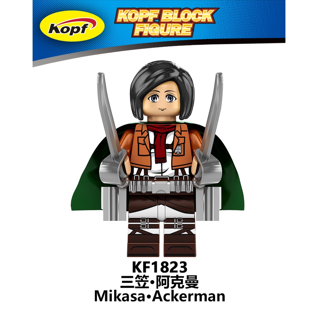 Attack on Titan Eren Mikasa Armin Levi Beastly Titan Minifigures ...