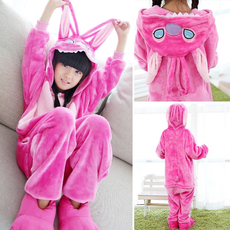 Kigurumi Stitch Dinosaur Pikachu Giraffe Onesies Kids Children Animal Cartoon Pajamas Jumpsuit ...