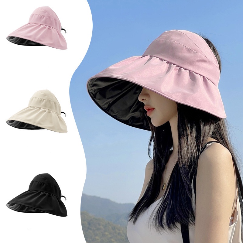 UV Protection Cotton Women Sun Hats Simple Foldable Soft Wide Brim ...