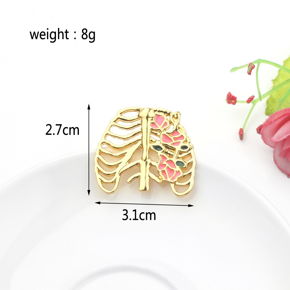 Floral Organ Enamel Pins Rib Cage Brain Intestinal Brooches Lapel ...
