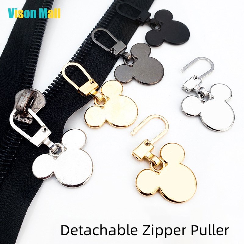 Mickey Metal Detachable Zipper Puller Replacement Tab Zipper Slider ...