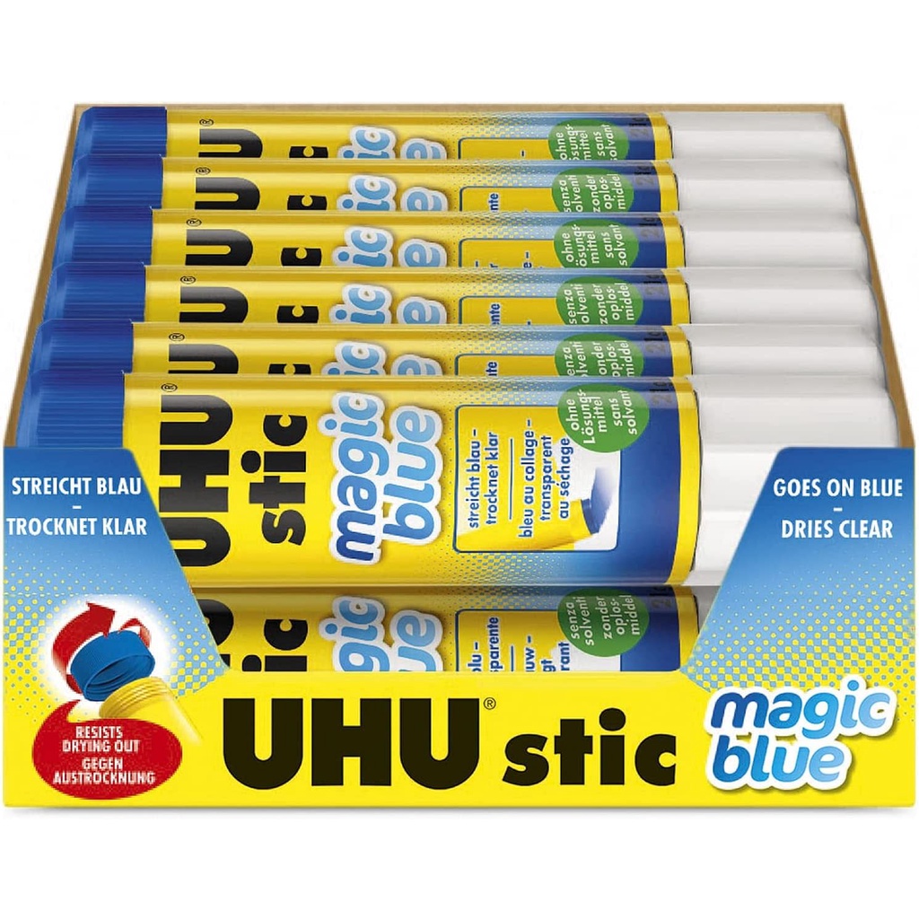 UHU Glue Stic 21g - Magic Blue Glue Stick - (1 Box / 12 pcs) | Shopee ...