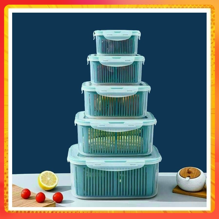 Set Of 5 Food Containers For The Refrigerator | Shopee Malaysia