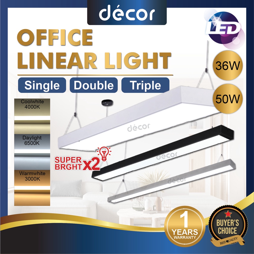 Office T8 Linear Light 2FT 4FT Casing Kalimantang Tube Fitting Ceiling ...
