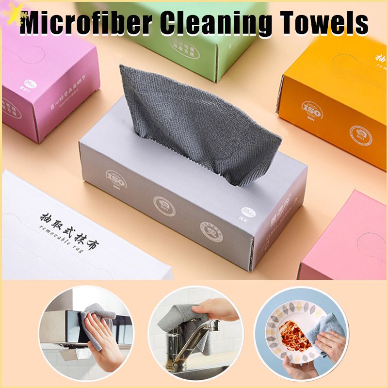 Kitchen Dish Towel Disposable Microfiber Absorbent Lazy Rag Household ...