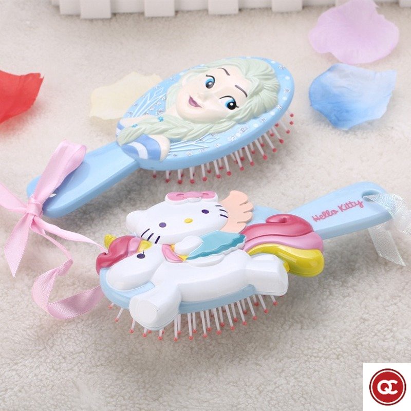 QC Kids Comb 3D Cute Cartoon Frozen Princess Anion Anti-static Massage ...