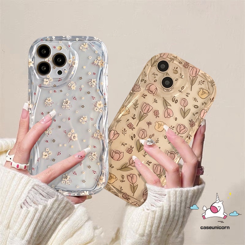 Transparent 3D Wavy Curved Edge Phone Case Compatible for iPhone 11 14 ...