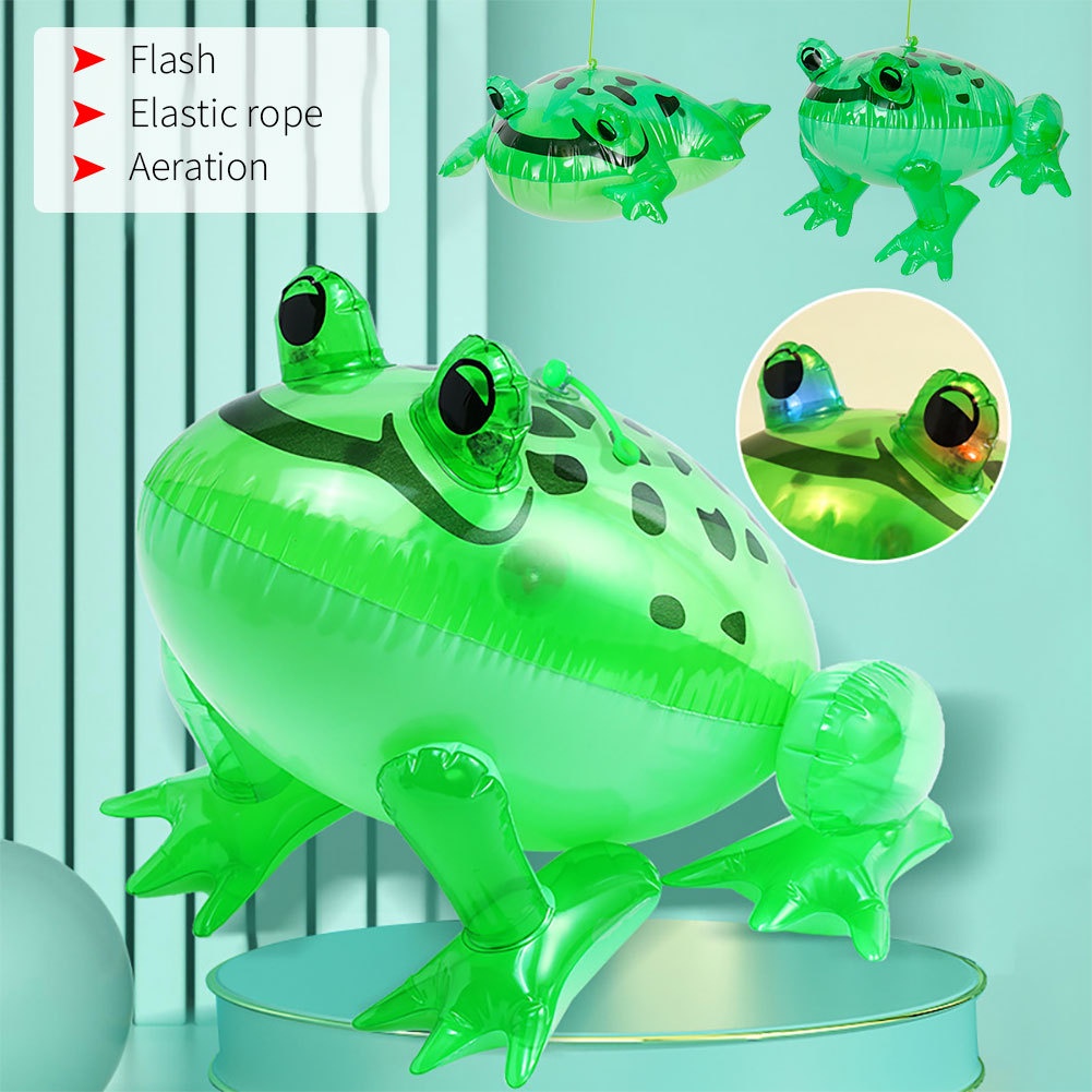 Cute Inflatable Frog Balloon with Flashing Light and Bounce Elastic ...