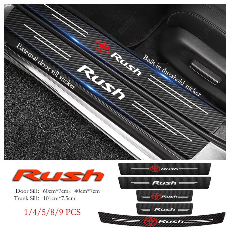 Toyota Rush Car Door Sill Sticker Anti-Scratch Carbon Fiber leather ...
