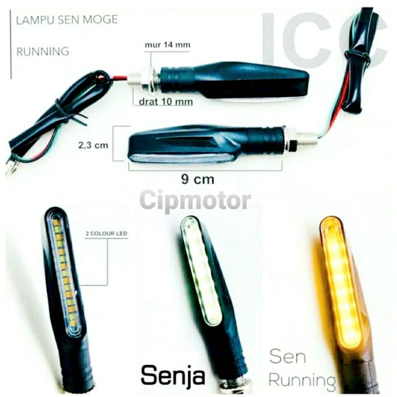 Sen led Running slim led flowing twilight sen 2 in 1 Vixion Aerox R15 ...